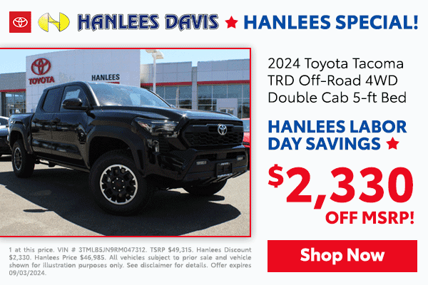 Current New Toyota Specials Offers | Hanlees Davis Toyota