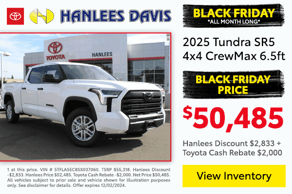 Current New Toyota Specials Offers | Hanlees Davis Toyota