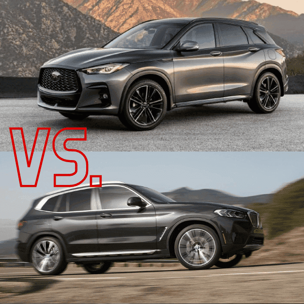 Compare the 2023 INFINITI QX50 with the 2023 BMW X3 near Denver