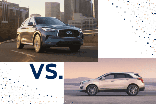 Compare the 2024 INFINITI QX50 with the 2024 Cadillac XT5 Today